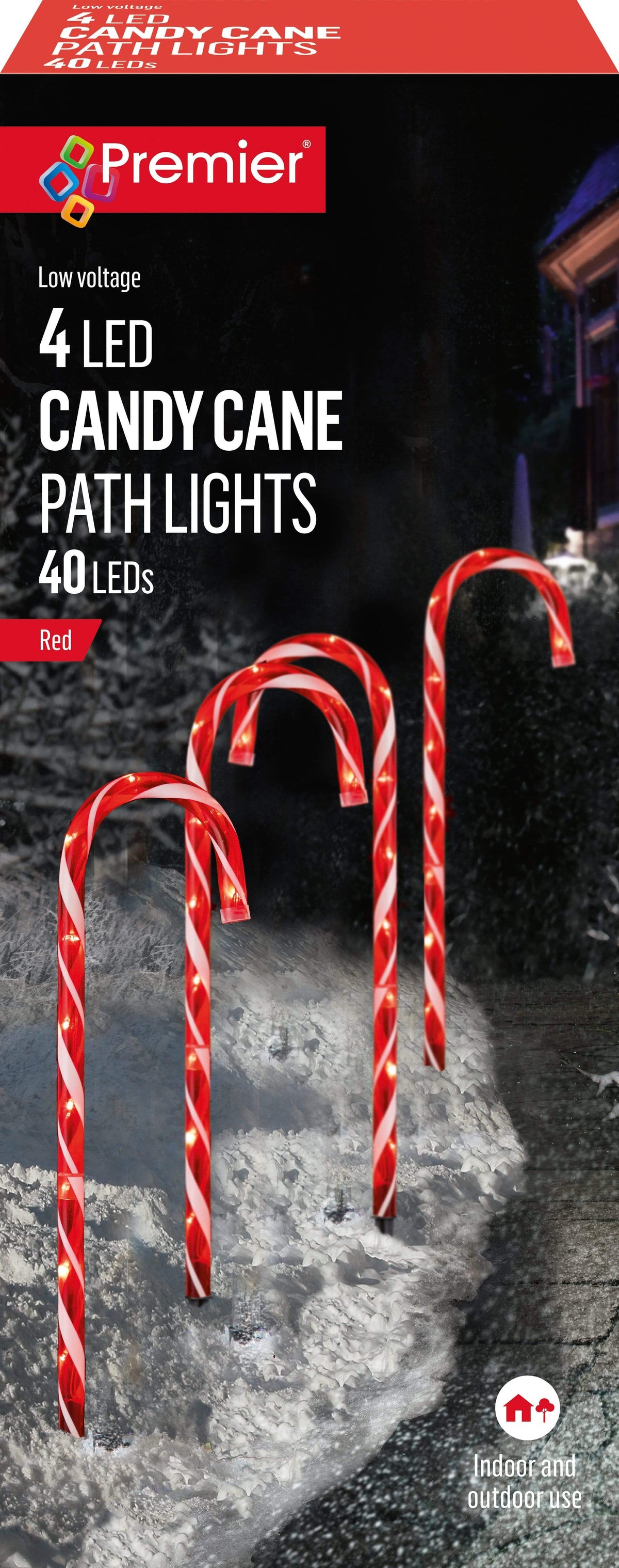 Premier 62CM 4 Pack Candy Cane Path Lights Red — Windlebridge Garden ...